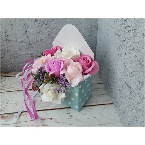 Цветы из мыльных роз, подарок, оригинальный подарок маме на юбилей, подруге на День рождения