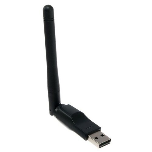Адаптер Wi-Fi LuazON LW-2, 150 Mbps, с антенной, однодиапазонный, USB, черный