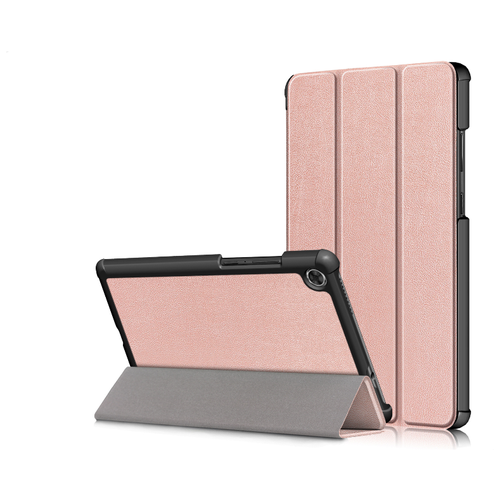 Чехол-обложка MyPads для Lenovo Tab M8 TB-8505F/X тонкий умный кожаный на пластиковой основе с трансформацией в подставку розовый