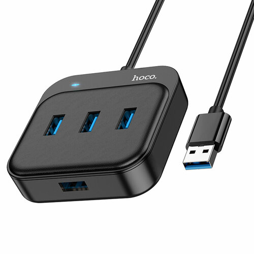 USB HUB разветвитель HOCO HB31 Easy 4 в 1 USB3.0 (m) - 4xUSB3.0 (f), 1.2 м, черный