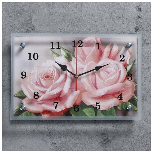 Часы настенные, серия: Цветы, "Розы", 20х30 см