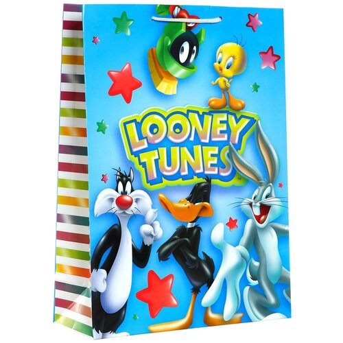 Пакет подарочный Looney Tunes-2, большой, 250х350х100 мм