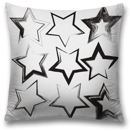 Наволочка декоративная на молнии, чехол на подушку JoyArty "Строгие звезды" 45х45 см