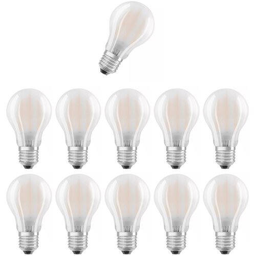 Лампа Светодиодная OSRAM 7.5Вт 220В Груша E27 1055Лм 2700К Филаментная Теплый белый свет, уп. 10шт