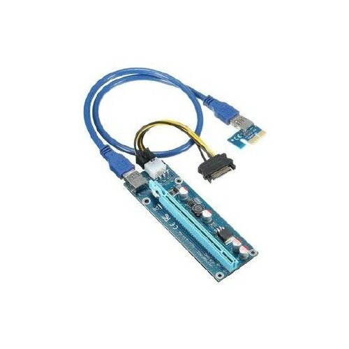 Аксессуар Райзер Palmexx 12v 6pin Ver Express USB 3.0, адаптер для подключения дополнительных видеокарт, синего цвета
