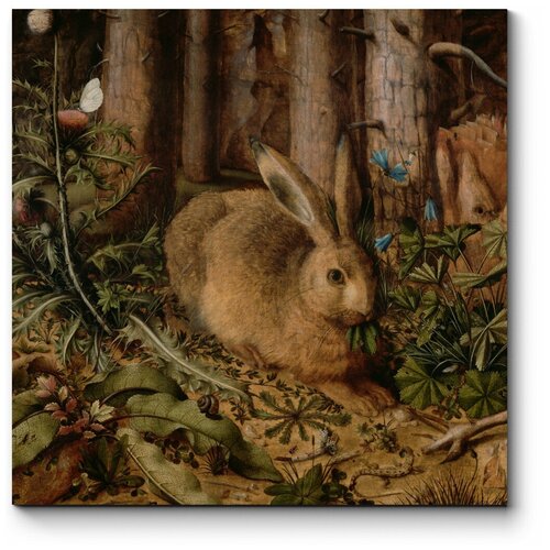 Модульная картина Заяц в лесу, Ханс Хоффман 120x120