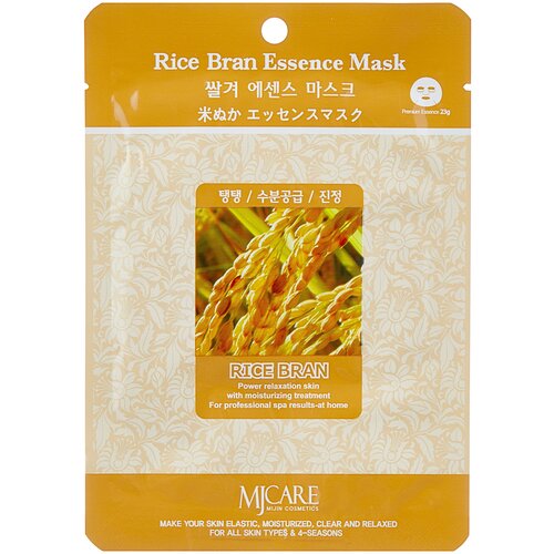 MIJIN Cosmetics тканевая маска Rice Bran Essence с рисовыми отрубями, 23 г, 23 мл