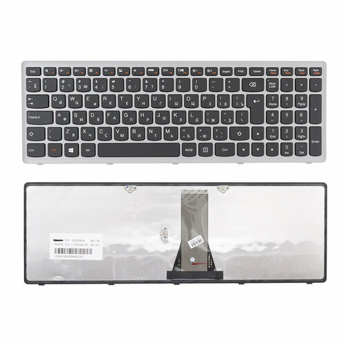 Клавиатура для ноутбука Lenovo Flex 15, S500, G505 черная с серой рамкой