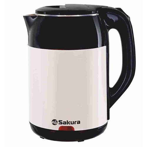 Чайник электрический Sakura SA-2168BW двухслойный, чёрный/белый1.8л