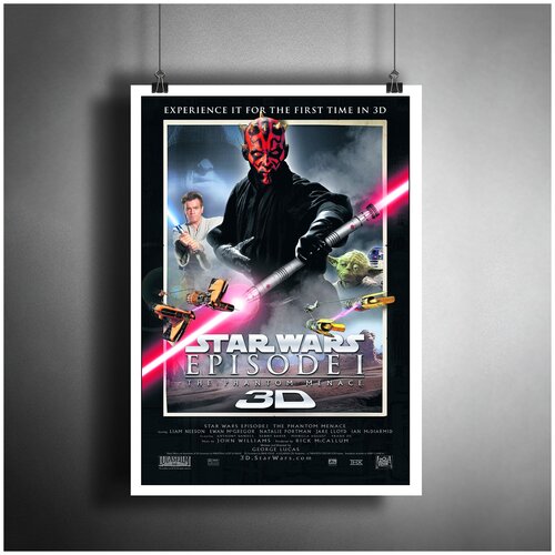 Постер плакат для интерьера "Фильм: Звёздные Войны - Скрытая угроза. Star Wars"/ Декор дома, офиса, комнаты A3 (297 x 420 мм)