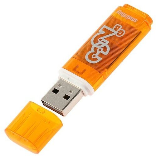 Флешка Smartbuy Glossy series Orange, 32 Гб, USB2.0, чт до 25 Мб/с, зап до 15 Мб/с, оранжевая