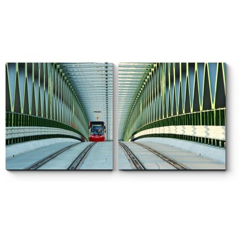 Модульная картина Братиславский трамвайный мост150x75