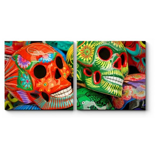 Модульная картина Символ смерти. Краски Мексики. 150x75