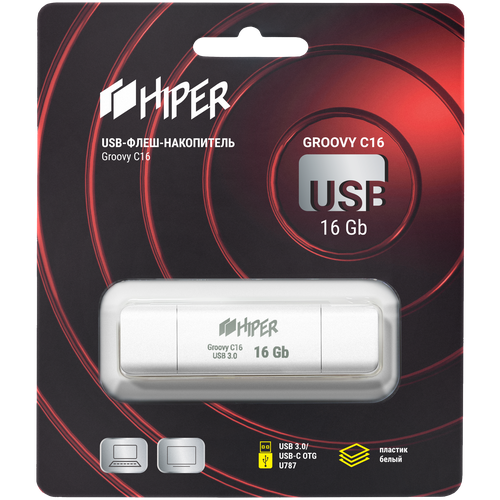 USB Flash Drive 16Gb - Hiper Groovy C HI-USBOTG16GBU787W