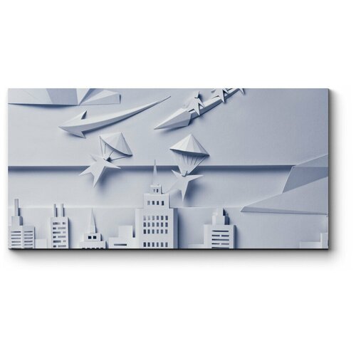 Модульная картина Бумажный город 60x30