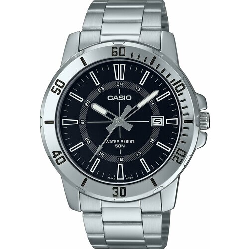 Наручные часы CASIO Collection Casio MTP-VD01D-1C, черный, серебряный