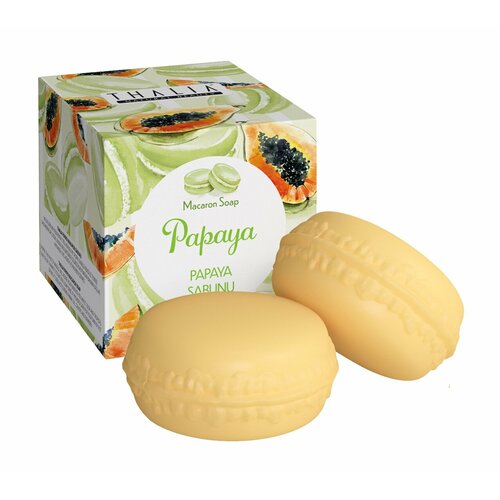 THALIA NATURAL BEAUTY Macaron Soap Papaya Мыло с ароматом папайи, 100 г