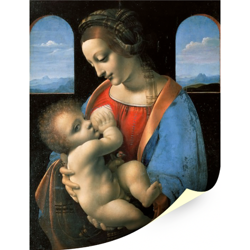 "Мадонна Литта", Леонардо да Винчи, картина (репродукция) (30х39 см / без подрамника)