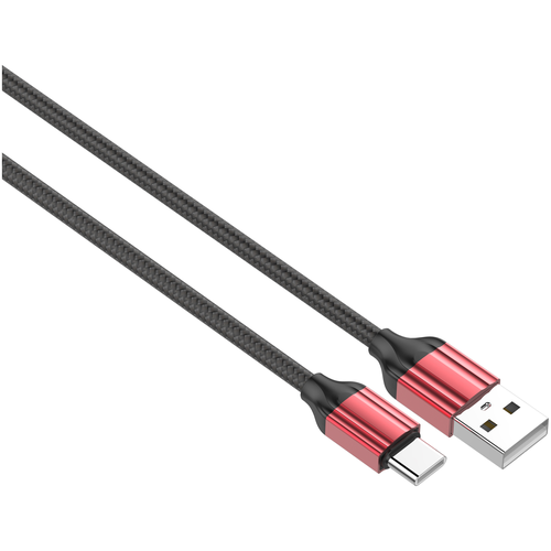 Кабель LDNIO LS431/ USB Type-C/ 1m/ 2.4A/ медь: 86 жил/ Нейлоновая оплетка/ красный