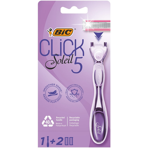 Бритва женская BIC Click 5 Soleil + 2 кассеты, 5 лезвий, 1шт