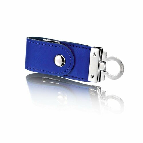 Кожаная флешка Banyan, 8 ГБ, синяя, USB 2.0, арт. F20