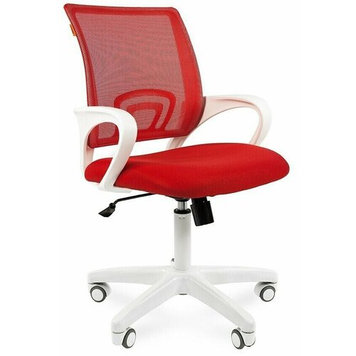 Компьютерное кресло Chairman 696 для оператора, обивка: текстиль, цвет: белый/красный