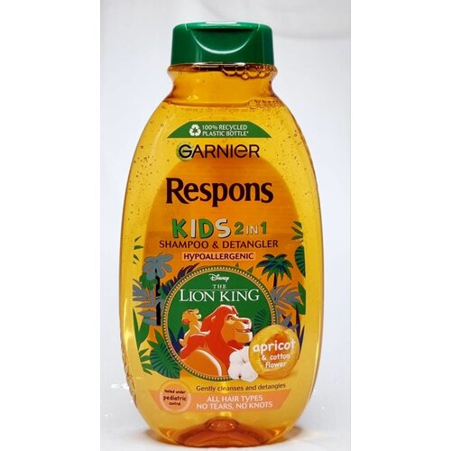 Детский шампунь Garnier Respons Kids 2-в-1 Hypoallergenic Apricot & Cotton Flower с экстрактами абрикоса и хлопка 250 мл (Из Финляндии)
