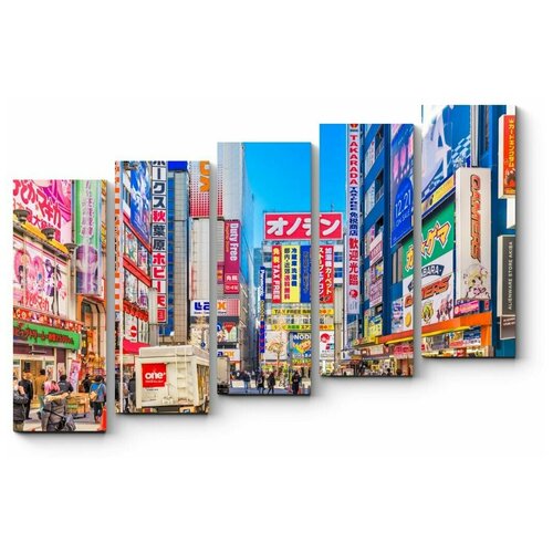 Модульная картина Пестрящий рекламой токийский центр180x126