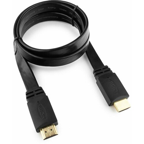 Набор из 3 штук Кабель HDMI Cablexpert CC-HDMI4F-1M, 1 м, v1.4, 19M/19M, плоский кабель, черный, позолоченные разъемы, экран