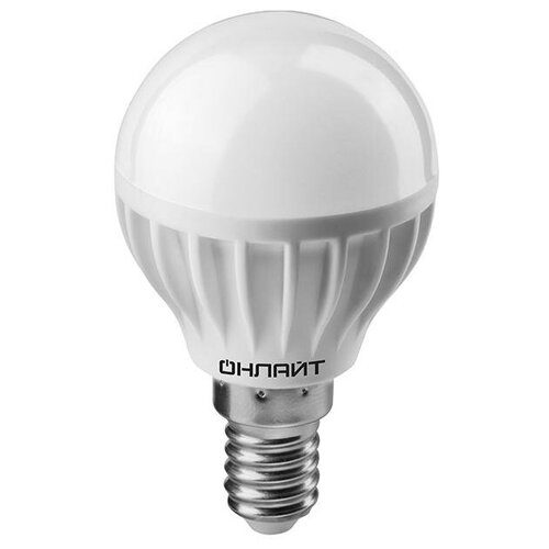 Лампа светодиодная ОНЛАЙТ 61136, E14, G45, 6 Вт, 6500 К