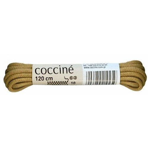 Шнурки хлопковые вощеные тонкие Coccine, бежевый, 2 мм, 120 см