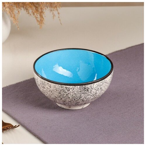 Керамика ручной работы Набор посуды "Салатный", керамика, синий, 3 предмета: d=15 см, 700 мл, 1 сорт, Иран