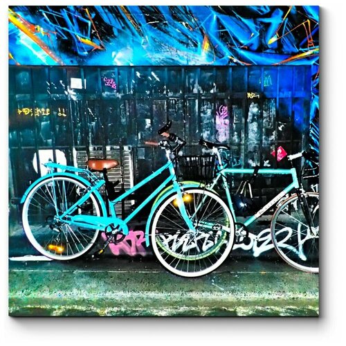 Модульная картина Велосипеды и граффити40x40