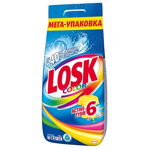 Порошок для машинной стирки Losk "Color", для цветного белья, 8,1кг