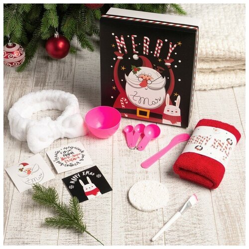 Этель Подарочный набор новогодний "Merry x-mas" полотенце и аксессуары