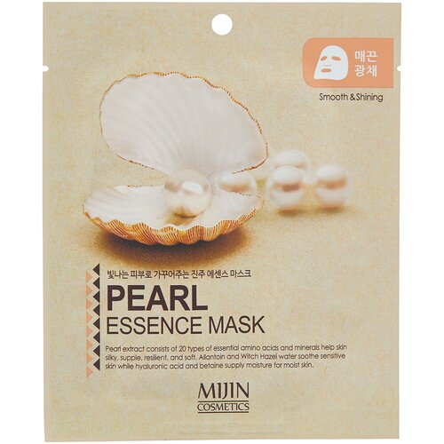 MIJIN Cosmetics тканевая маска Pearl Essence Mask smoothing and glow-boosting с экстрактом жемчуга, 25 г