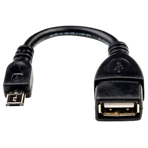 Кабель Atcom USB - microUSB OTG (AT3792), 0.1 м, 1 шт., черный