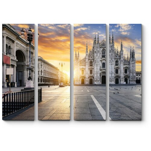 Модульная картина Неподражаемый Милан на рассвете 80x60