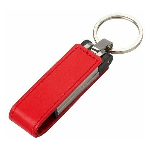 Подарочная флешка кожаная узкая на магните красная, оригинальный сувенирный USB-накопитель 16GB