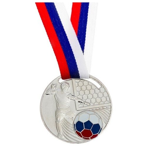 Командор Медаль тематическая "Футбол", серебро, d5 см