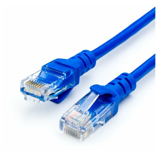 Патч-корд UTP 5 m, литой, RJ45, Cat.5e, Atcom синий