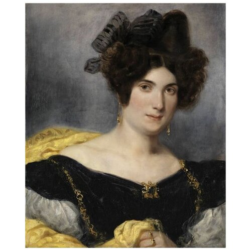 Репродукция на холсте Портрет мадам Франсуа Симон (1829) Делакруа Эжен 30см. x 37см.