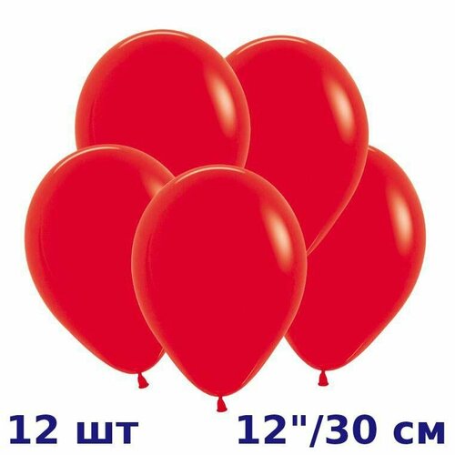 Воздушный шар (12шт, 30см) Красный, Пастель / Red, SEMPERTEX S.A, Колумбия
