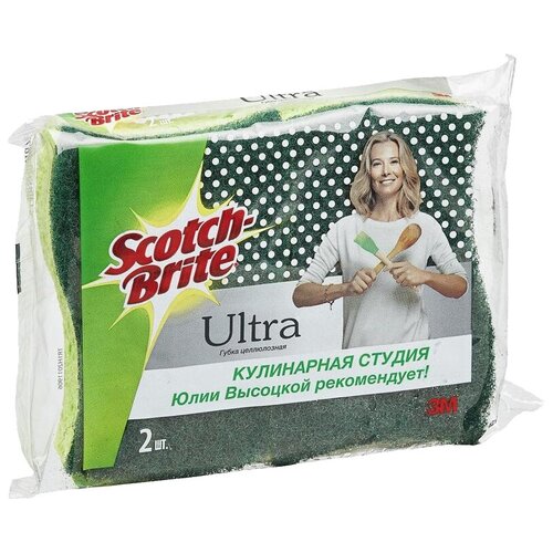 Набор губок Scotch-Brite "Ultra Интенсив", зеленый, 2 шт., 2 уп.