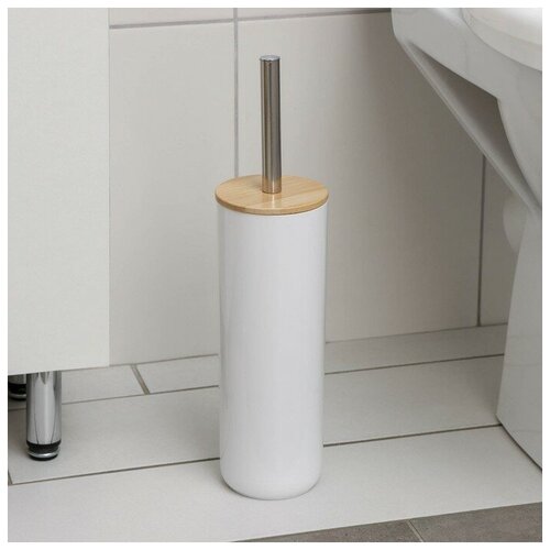 Комплект для туалета "Бамбук", d=9,2 см, h=37,2 см, цвет белый