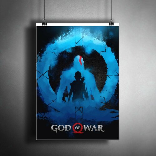Постер плакат для интерьера "Компьютерная игра: God of War. Игра Бог Войны. PlayStation 4" / Декор дома, офиса, комнаты, квартиры A3 (297 x 420 мм)