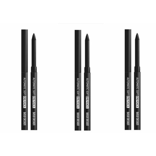 Карандаш для глаз Belor Design Automatic Soft eye pencil, тон 301 черный, механический, 3 шт, 15 гр.