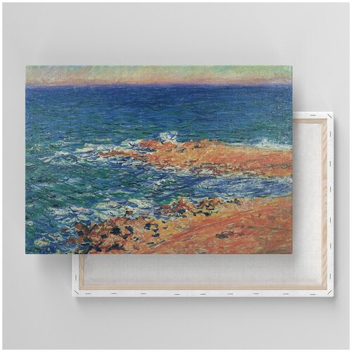 Картина на холсте с подрамником / Monet Claude - The Big Blue Sea in Antibes, 1888 / Клод Моне