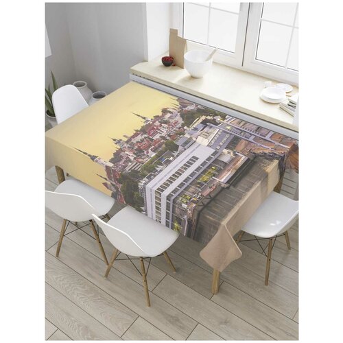 Скатерть прямоугольная JoyArty на кухонный стол "Панорама Таллина" из оксфорда, 180x145 см