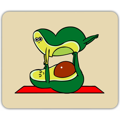 Коврик для мыши "Пилатес с авокадо" (24 x 20 см x 3 мм)